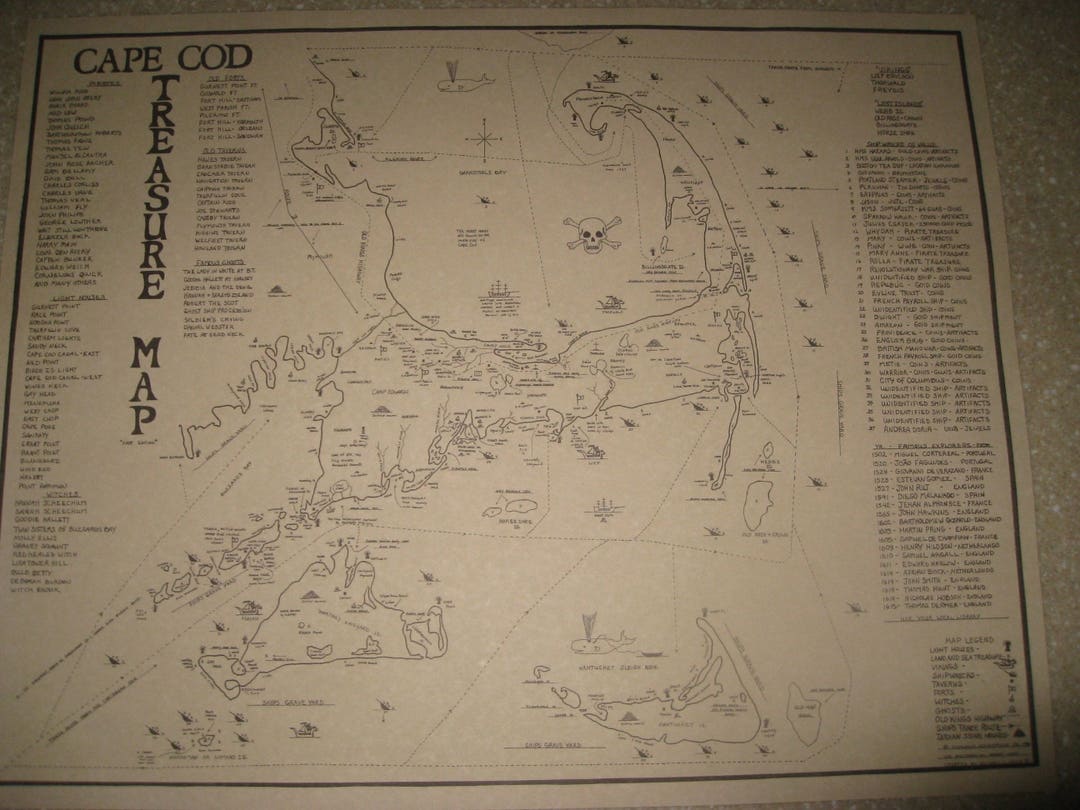 1 - Cape Cod Treasure Map History and Folklore and Shipwrecks Around ...