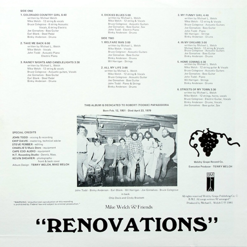 MIKE WELCH -RENOVATIONS on Cd - Etsy