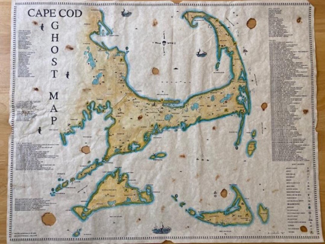 The Cape Cod Ghost Map (in Color Burnt for Effects One of a Kind ...