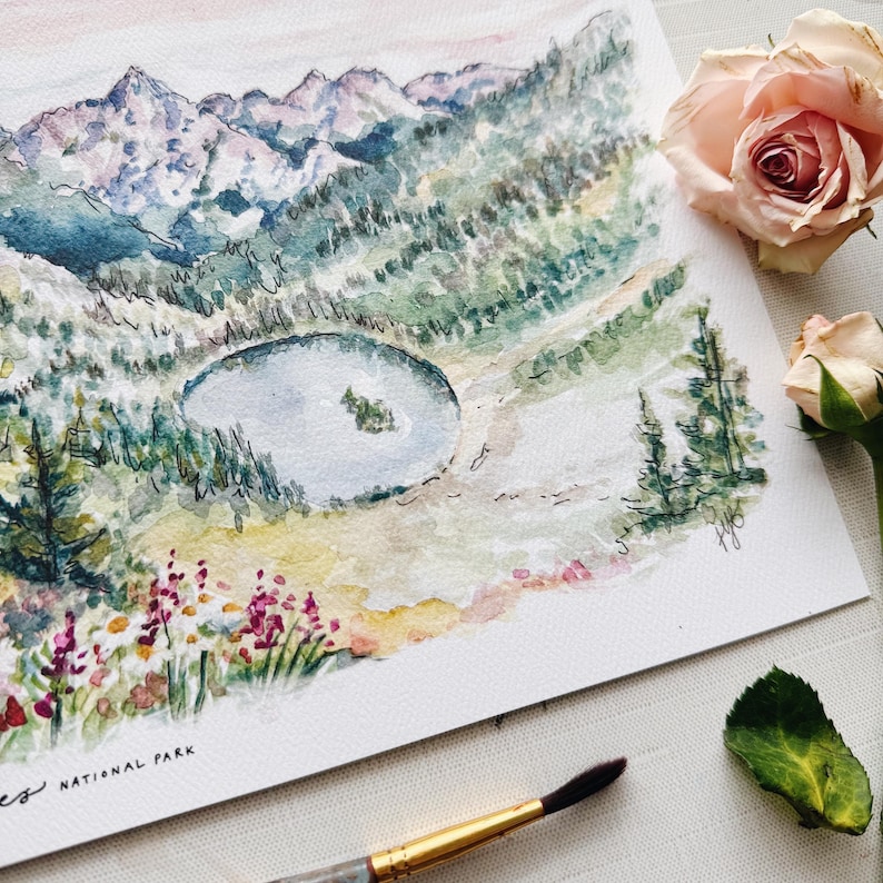 North Cascades National Park, Watercolor Art Print: Washington PNW ...
