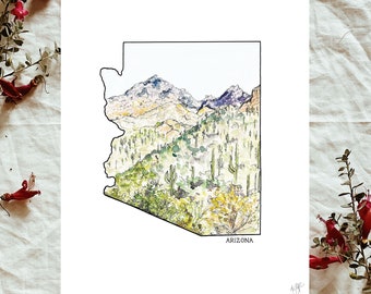 Arizona Desert Watercolor Print - Etsy
