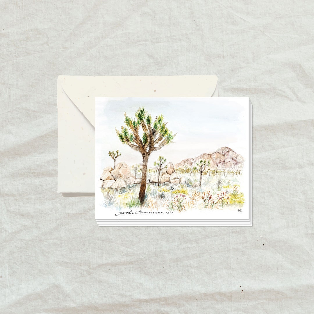 Joshua Tree National Park Stationery Set: Watercolor Art Postcards - Etsy