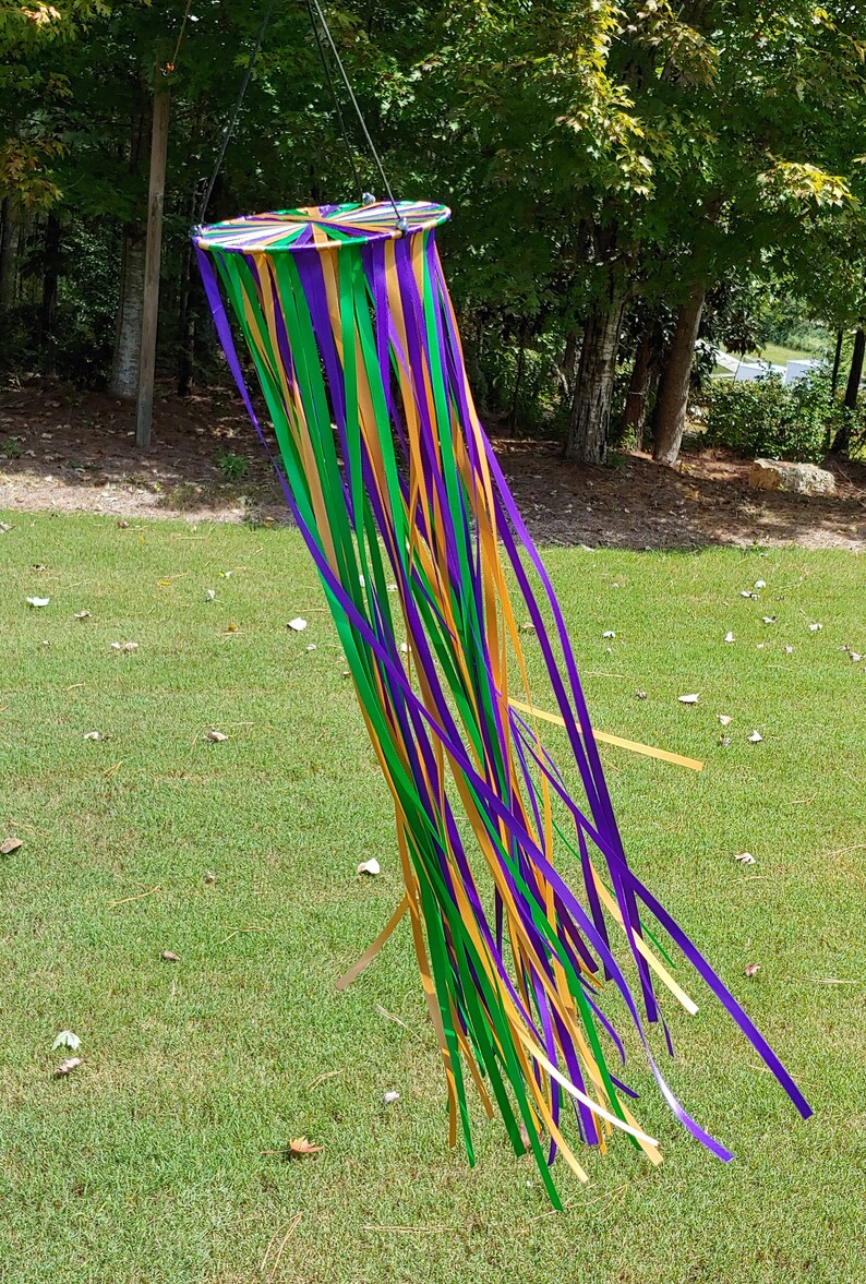 Mardi Gras Ribbon Windsock Streamer Handcrafted Double Faced - Etsy