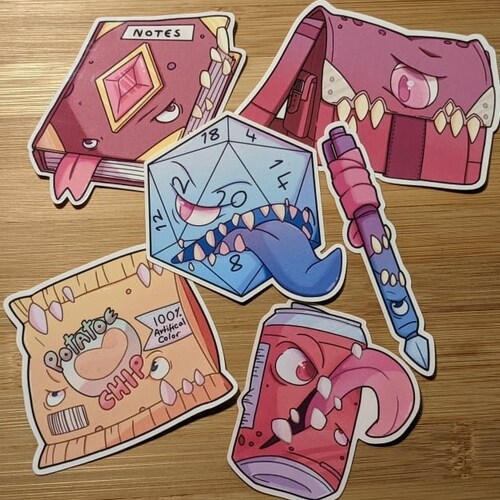 Art & Collectibles Treasure Chest Sticker Pack D&D Inspired Set of 5 ...