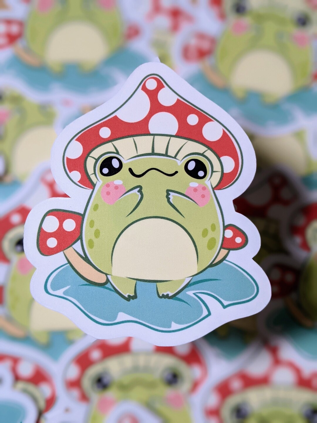 Mushroom Frog Sticker - Etsy