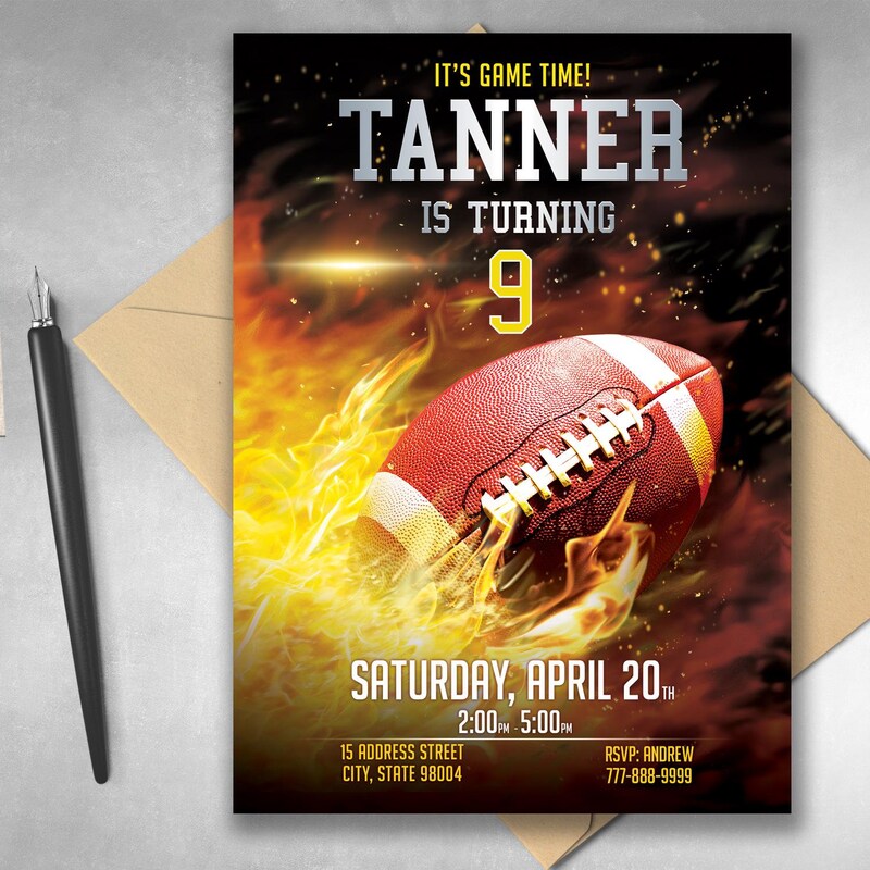 Football Invitation - Etsy