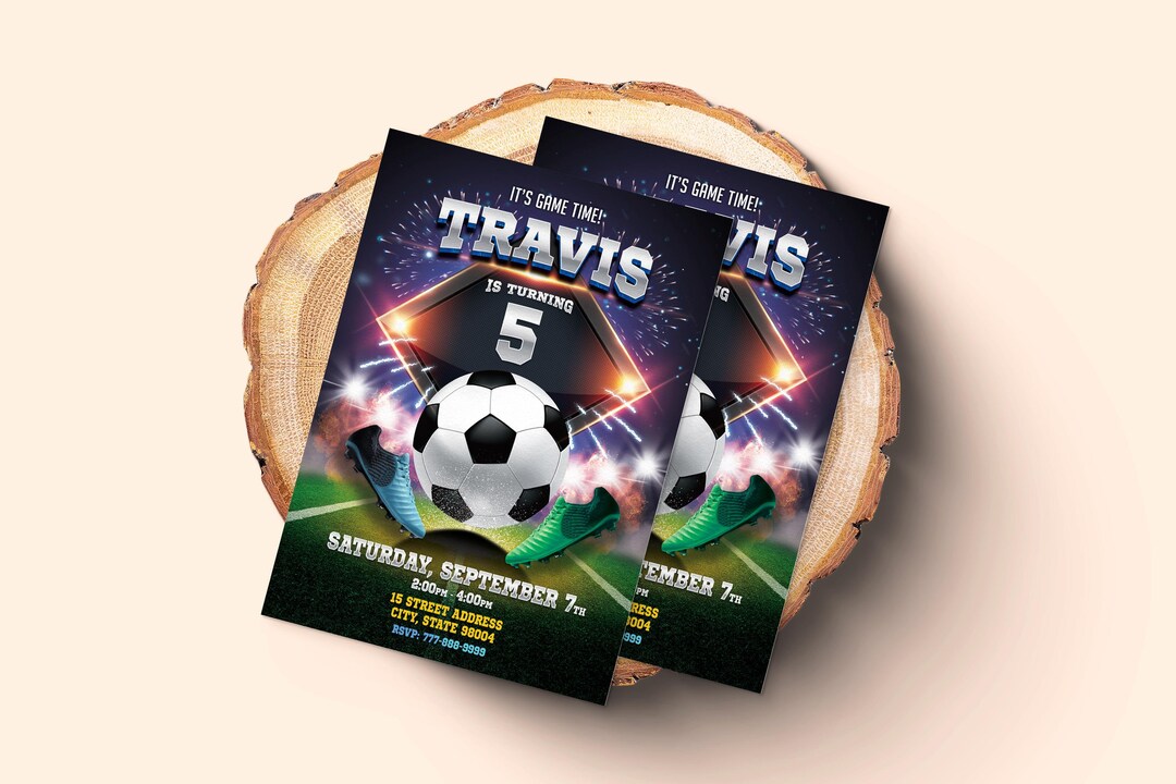 Editable Soccer Party Birthday Invitation, Kickoff Printable Birthday ...