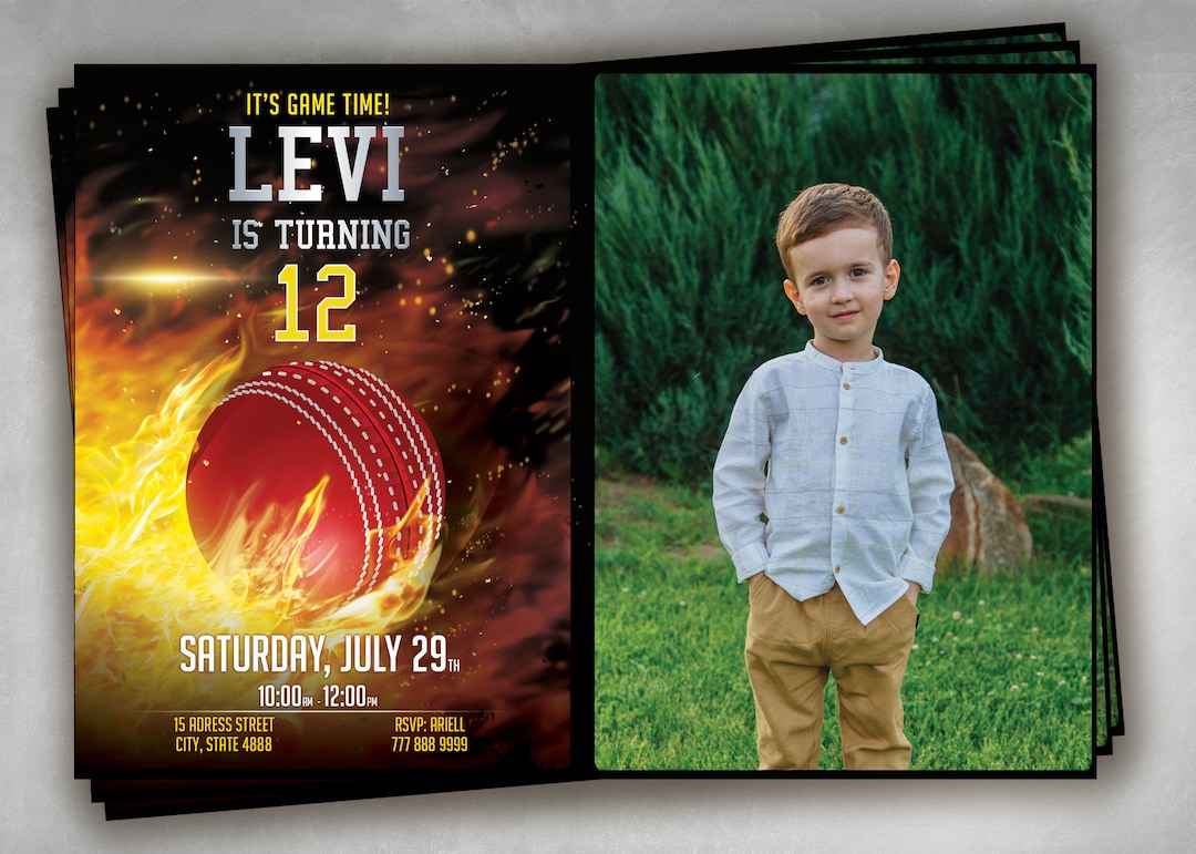 Cricket Birthday Invitation With Photo: Sports Party (digital File) - Etsy