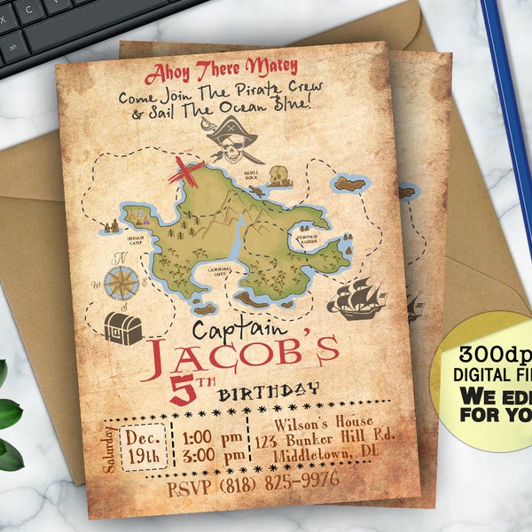 Pirate Treasure Map - Etsy