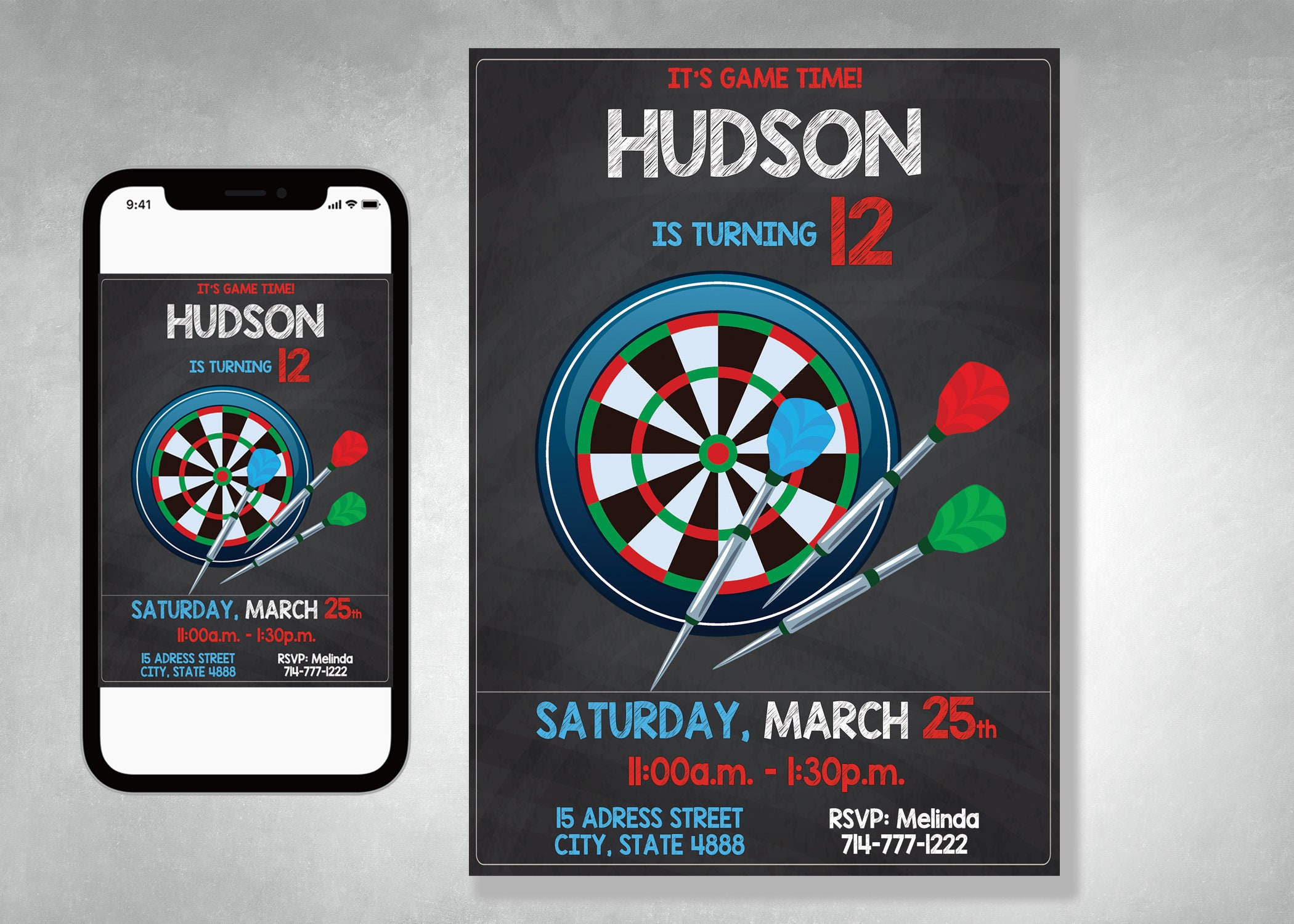 Dart Invitation, Dart Gun War Party Invite, Girl Gun War Invitation ...