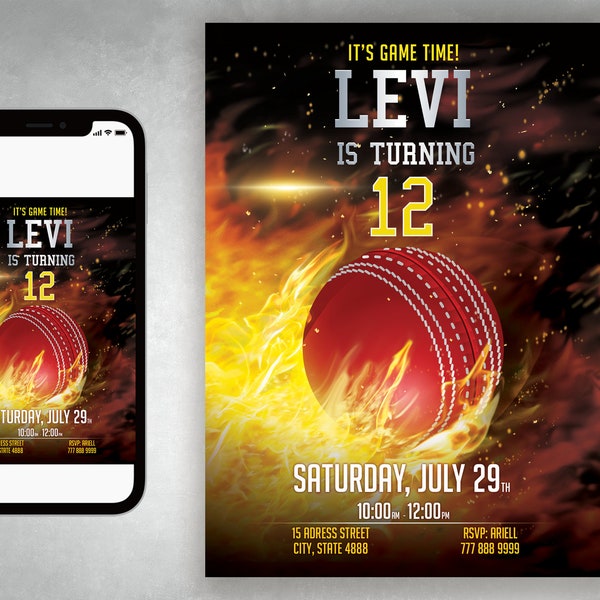 Cricket Themed Birthday Invitation - Etsy