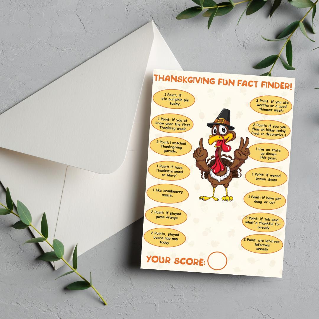 Thanksgiving Turkey Game: 'who is Most Like a Turkey' Printable (PDF ...