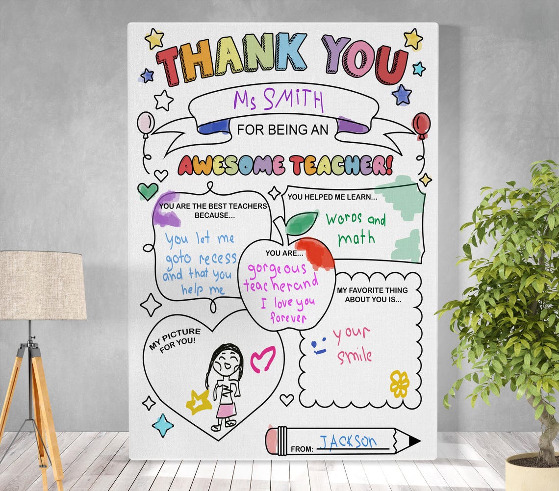 Teacher Appreciation Card: Editable Printable Thank You Gift (PDF & PNG ...