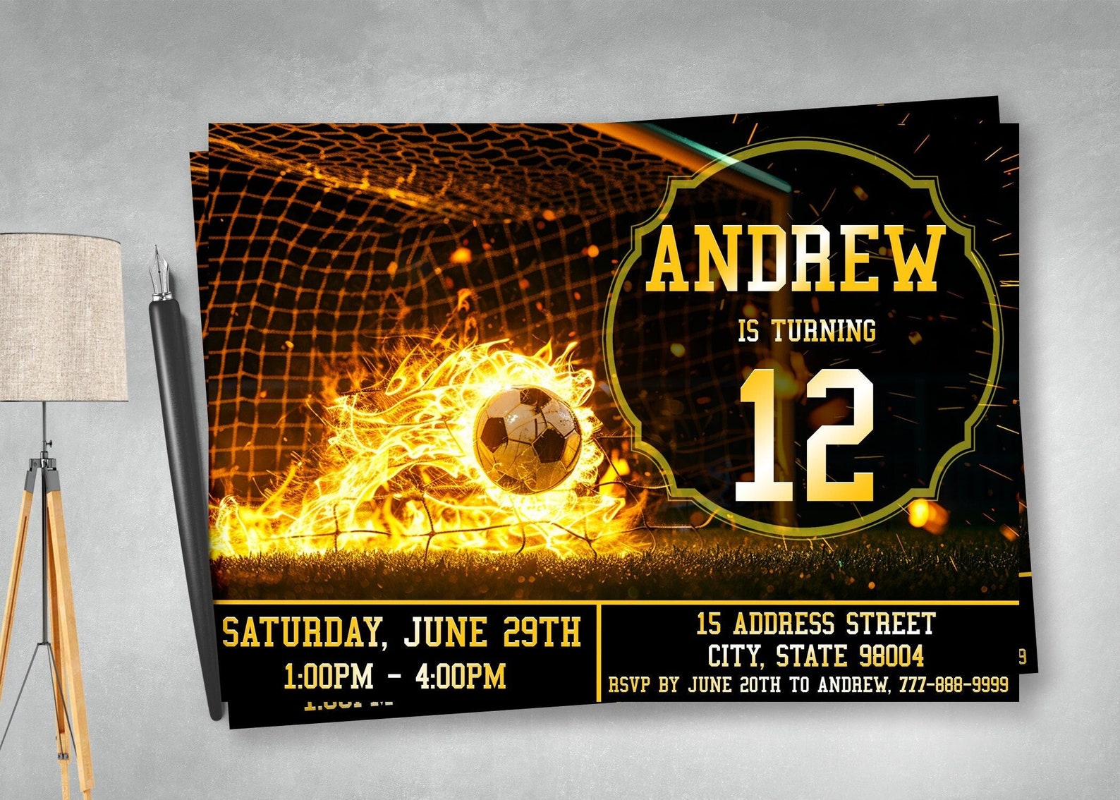 Editable Soccer Birthday Invitation: Kickoff Party (digital Download ...