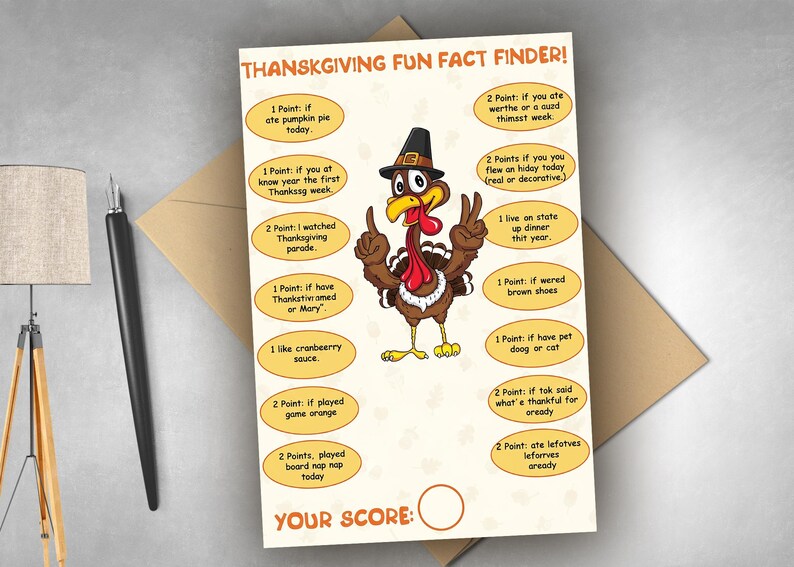 Thanksgiving Turkey Game: 'who is Most Like a Turkey' Printable (PDF ...