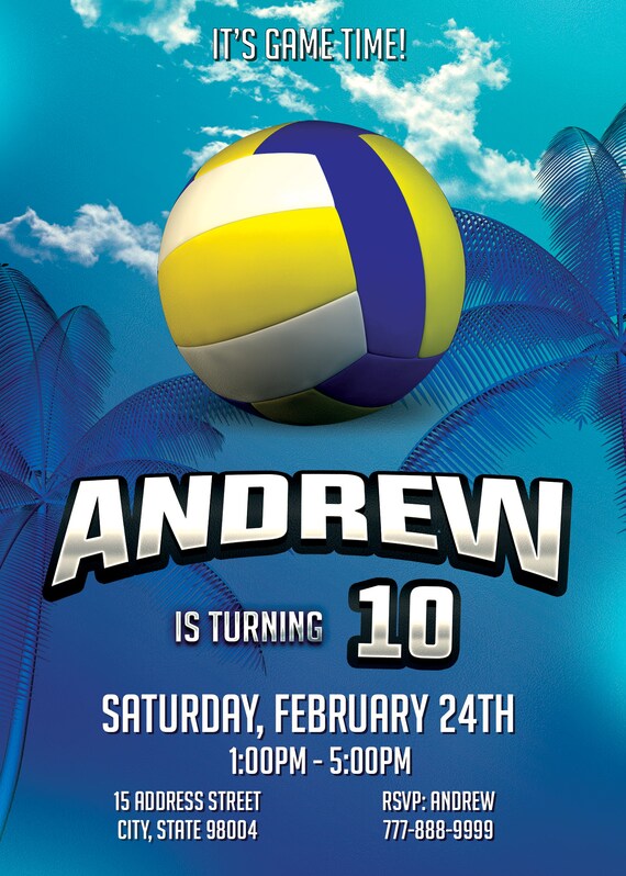 Ejemplo De Invitación Para Banquete De Voleibol Volleyball Invite