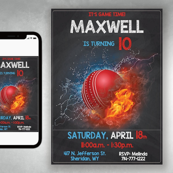 Cricket Themed Birthday Invitation - Etsy