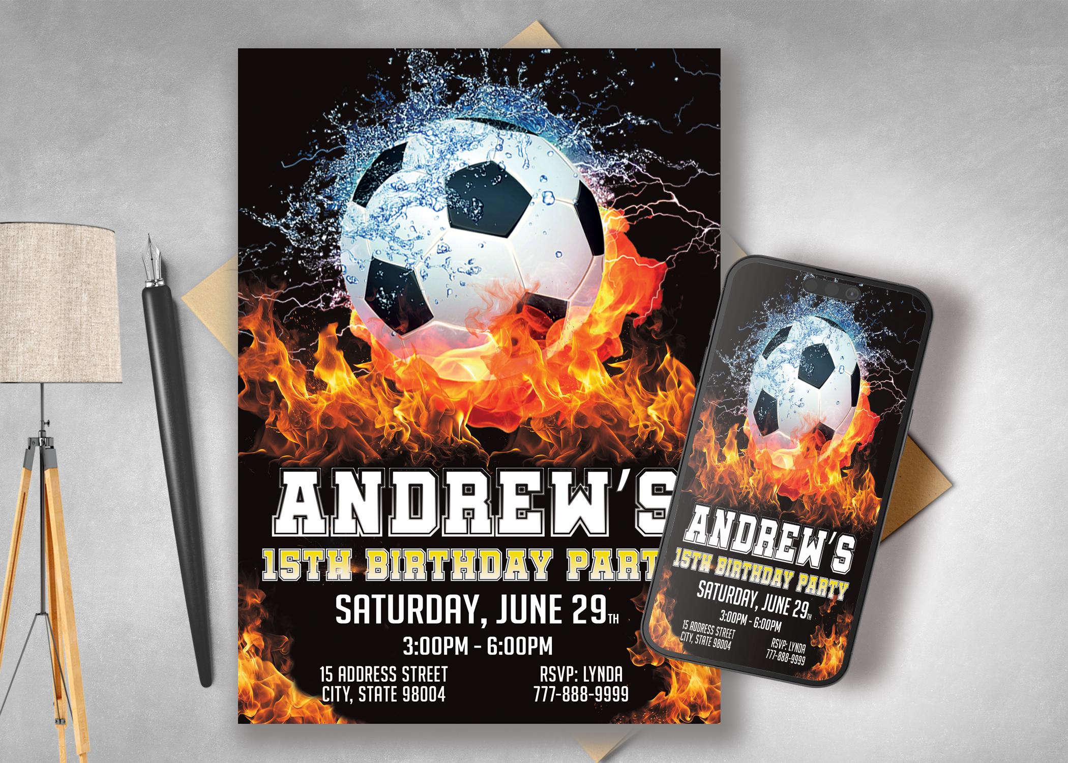 Soccer Birthday Invitation: Editable Kickoff Party Invite (digital ...