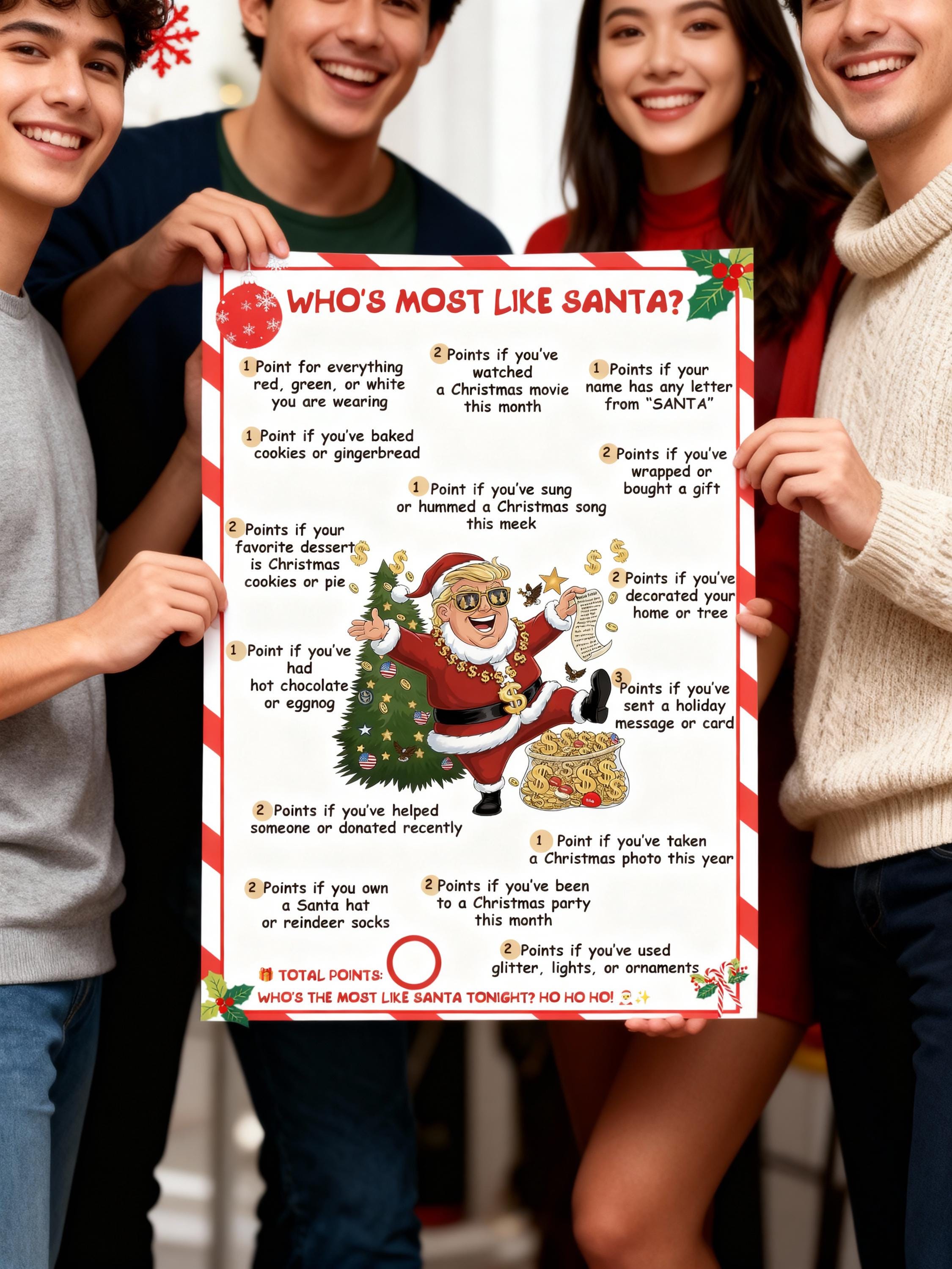 Funny Christmas Game | Who is Most Like Santa? (printable) - Etsy