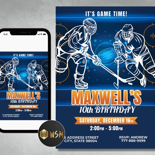 Hockey Boys Birthday Invitations - Etsy