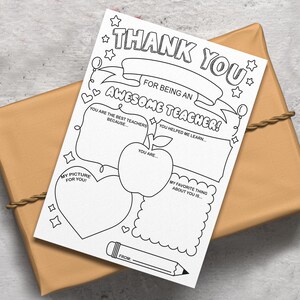 Teacher Appreciation Card: Editable Printable Thank You Gift (PDF & PNG ...