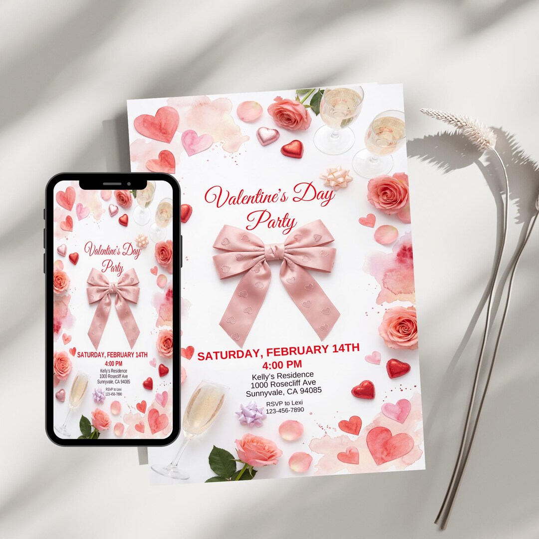 Valentine’s Day Invitation | Printable Valentine Party Invite ...