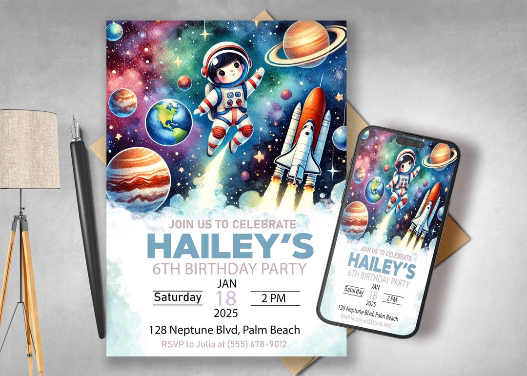 Outer Space Birthday Invitation: Cosmos Party (digital File) - Etsy