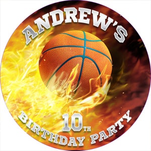 Basketball Birthday Printable Favor Stickers, Treat Bag Labels ...
