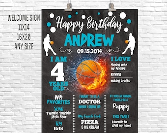 Basketball Birthday Board - Etsy
