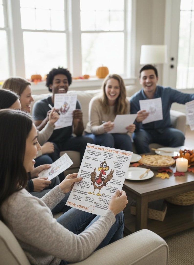 Thanksgiving Turkey Game: 'who is Most Like a Turkey' Printable (PDF ...