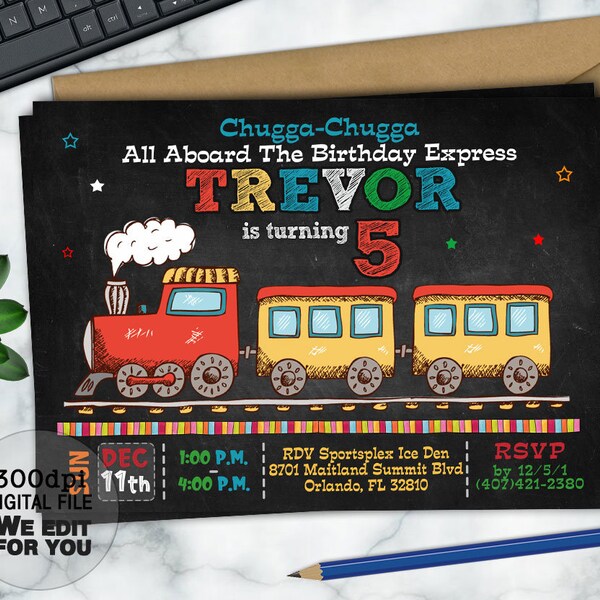 Train Invitation - Etsy