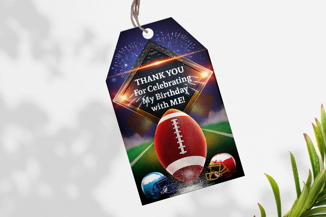 Football Thank You Card: Printable Sports Party Note (digital Download ...