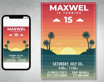 Summer Party Invitation, Summer BBQ, Summer Get Together Invitation ...