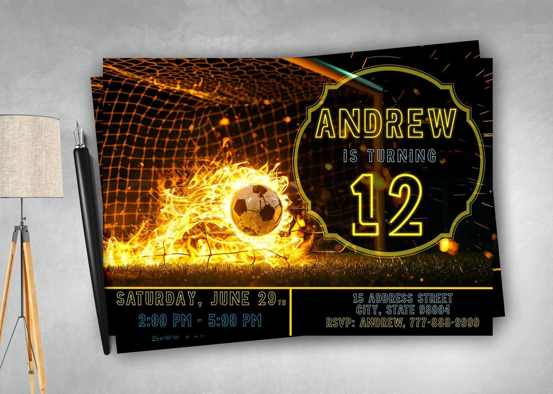 Kickoff Birthday Invitation: Editable Soccer Party Invite (digital ...