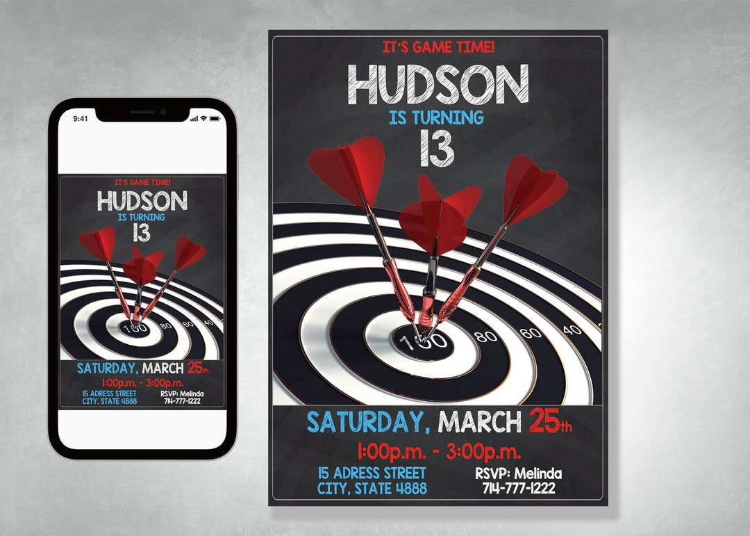 Dart Invitation, Dart Gun War Party Invite, Girl Gun War Invitation ...