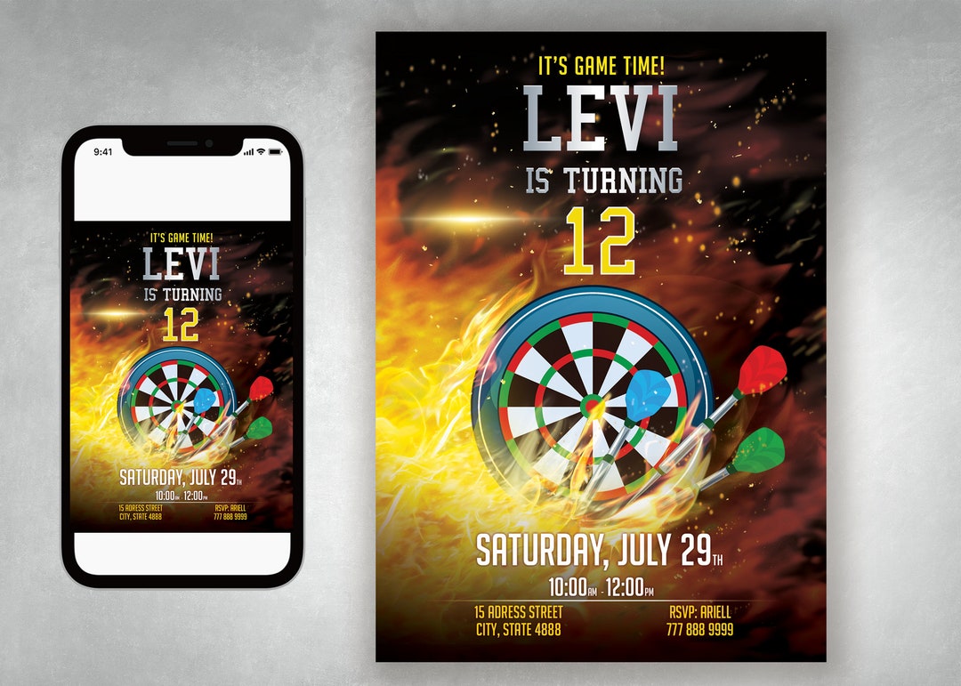 Dart Invitation, Dart Gun War Party Invite, Girl Gun War Invitation ...