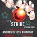 Bowling Printable Birthday Invitation, Bowling Invite, Boy Bowling ...
