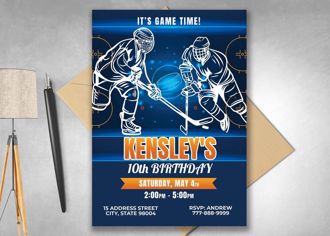 Editable Hockey Birthday Invitation: Ice Rink Party (digital File) - Etsy