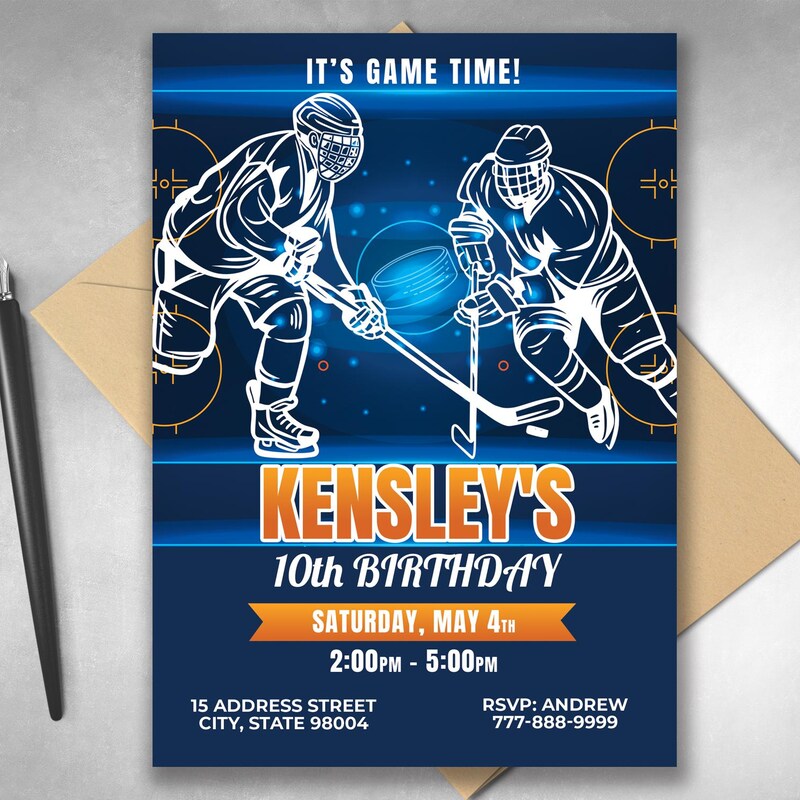 Hockey Invitations - Etsy
