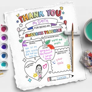 Teacher Appreciation Card: Editable Printable Thank You Gift (PDF & PNG ...