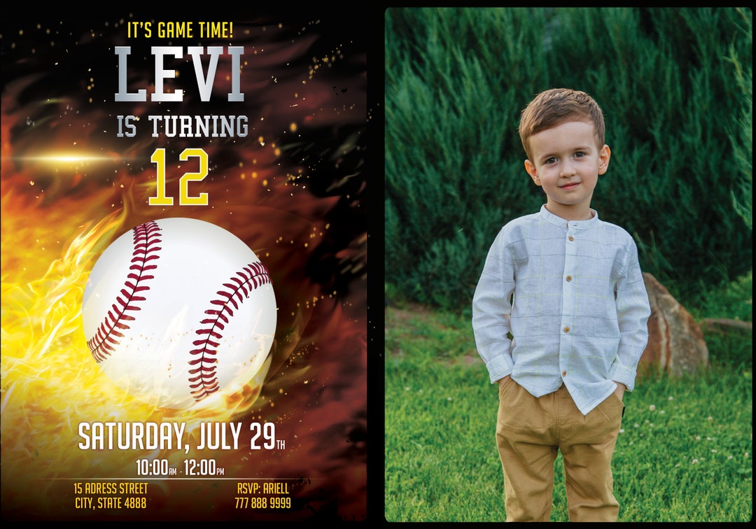 Baseball Birthday Invitation With Photo, Baseball Invitation Printable ...