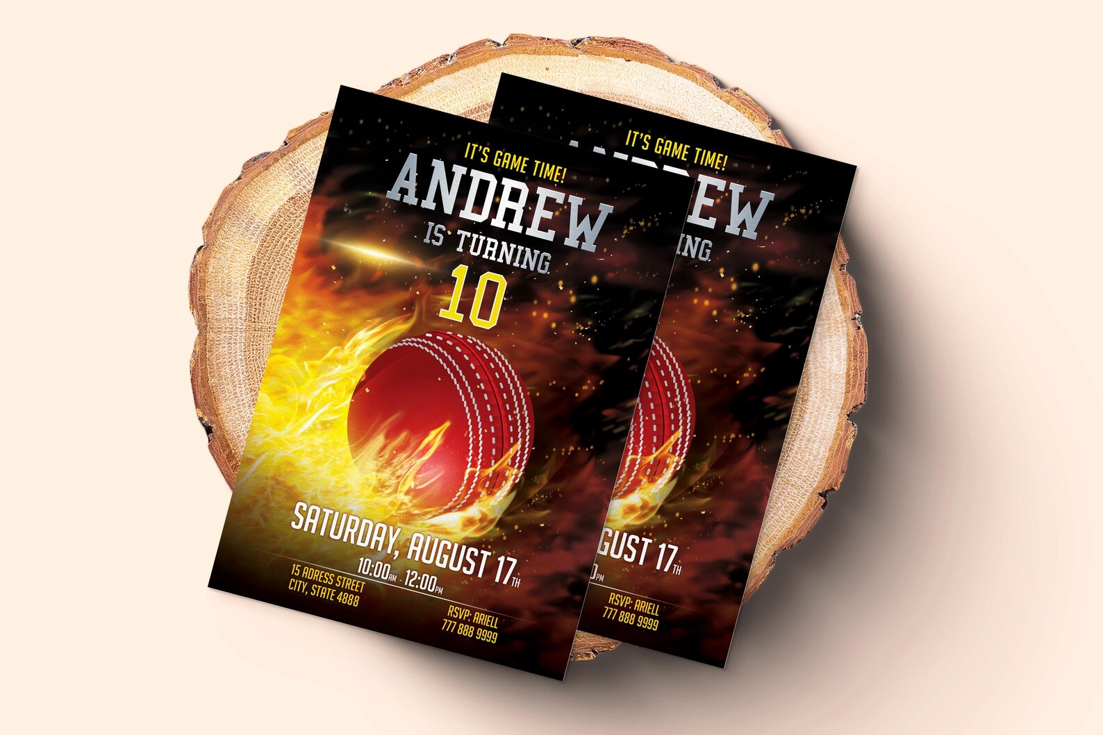 Cricket Birthday Invitation: Sports Theme Party Invite (digital ...