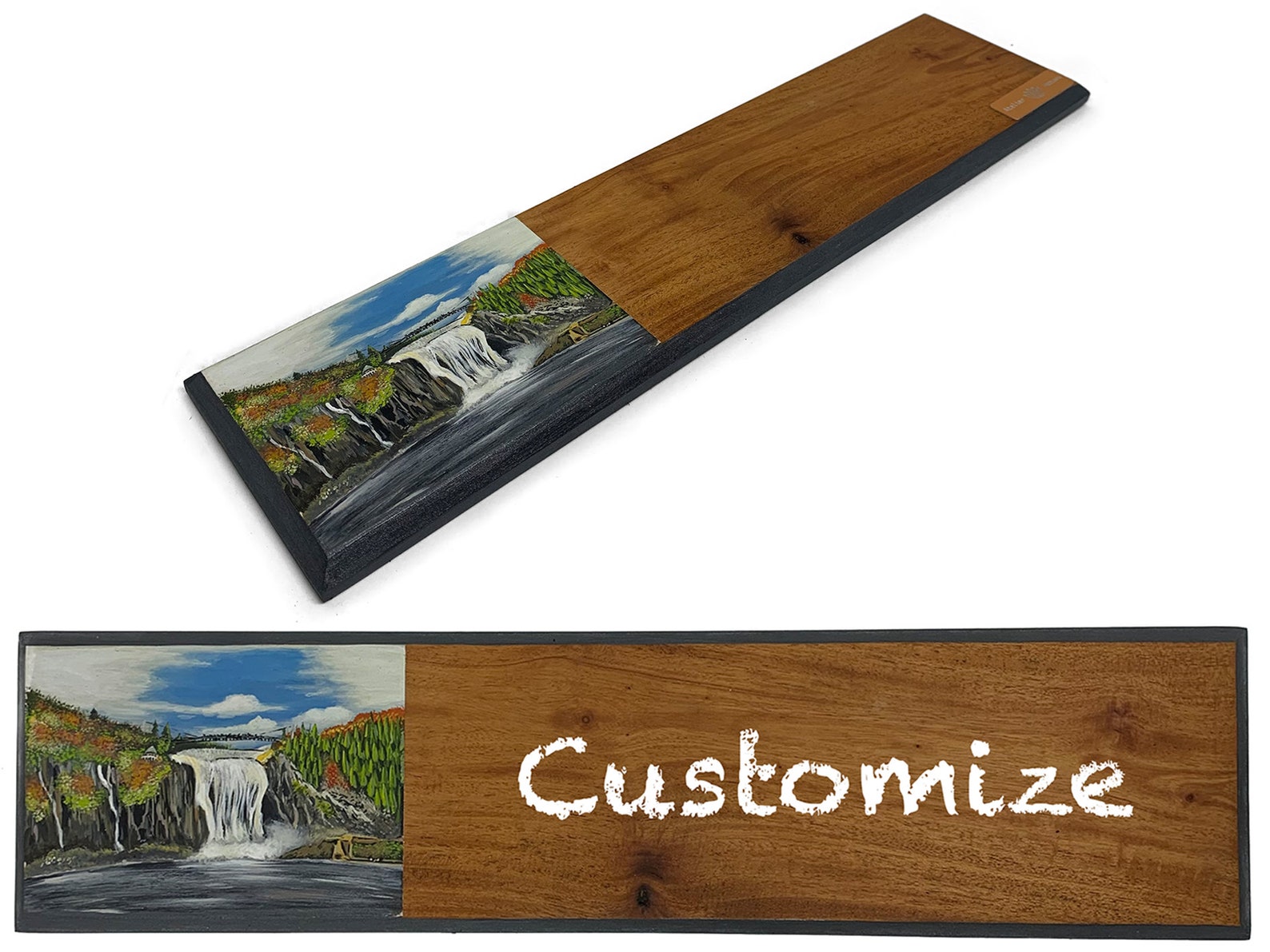 Waterfall Custom Mahogany Wooden Sign | Etsy