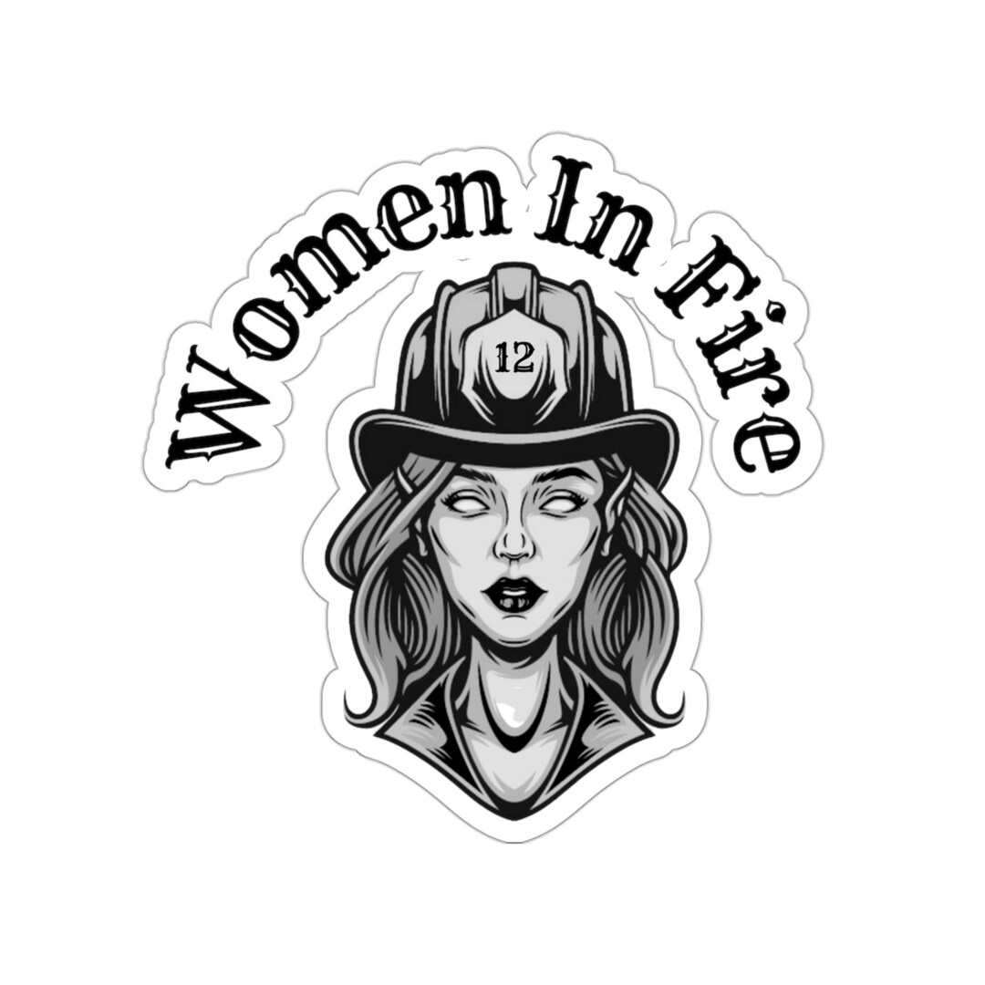 Female Firefighter Sticker, Firefighter Sticker, Fireman Sticker ...