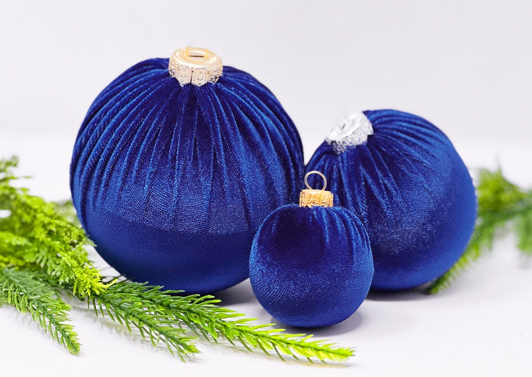 Velvet Ball Ornaments, Set of 3, Handmade Christmas Ornaments ...