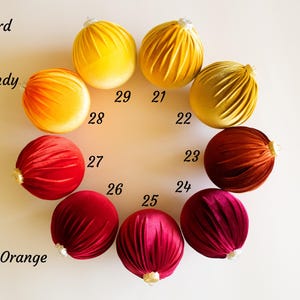 4-inch Velvet Ball Ornaments, Set of 5, Choose Your Colors, Handmade ...