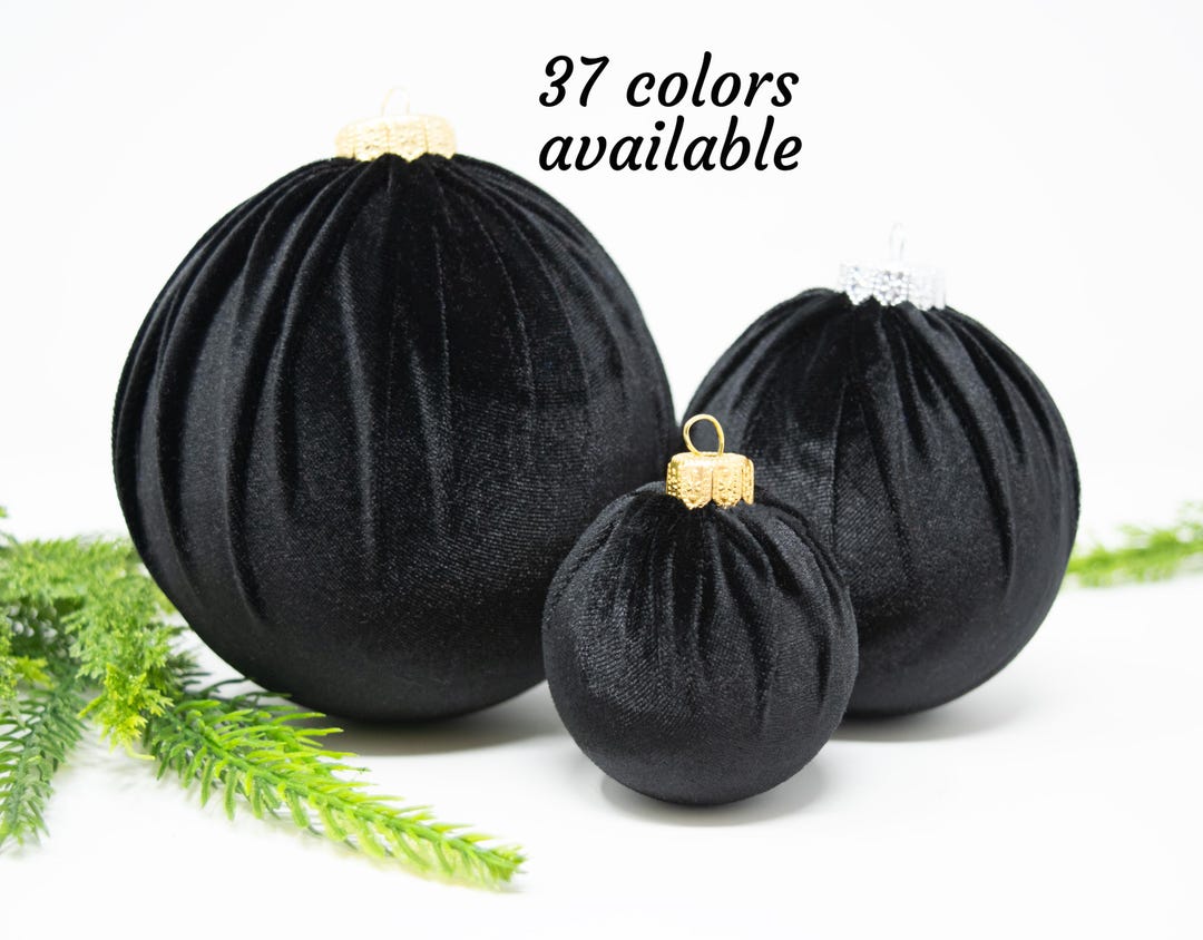 Velvet Ball Ornaments, Set of 3, Handmade Christmas, Shatterproof ...