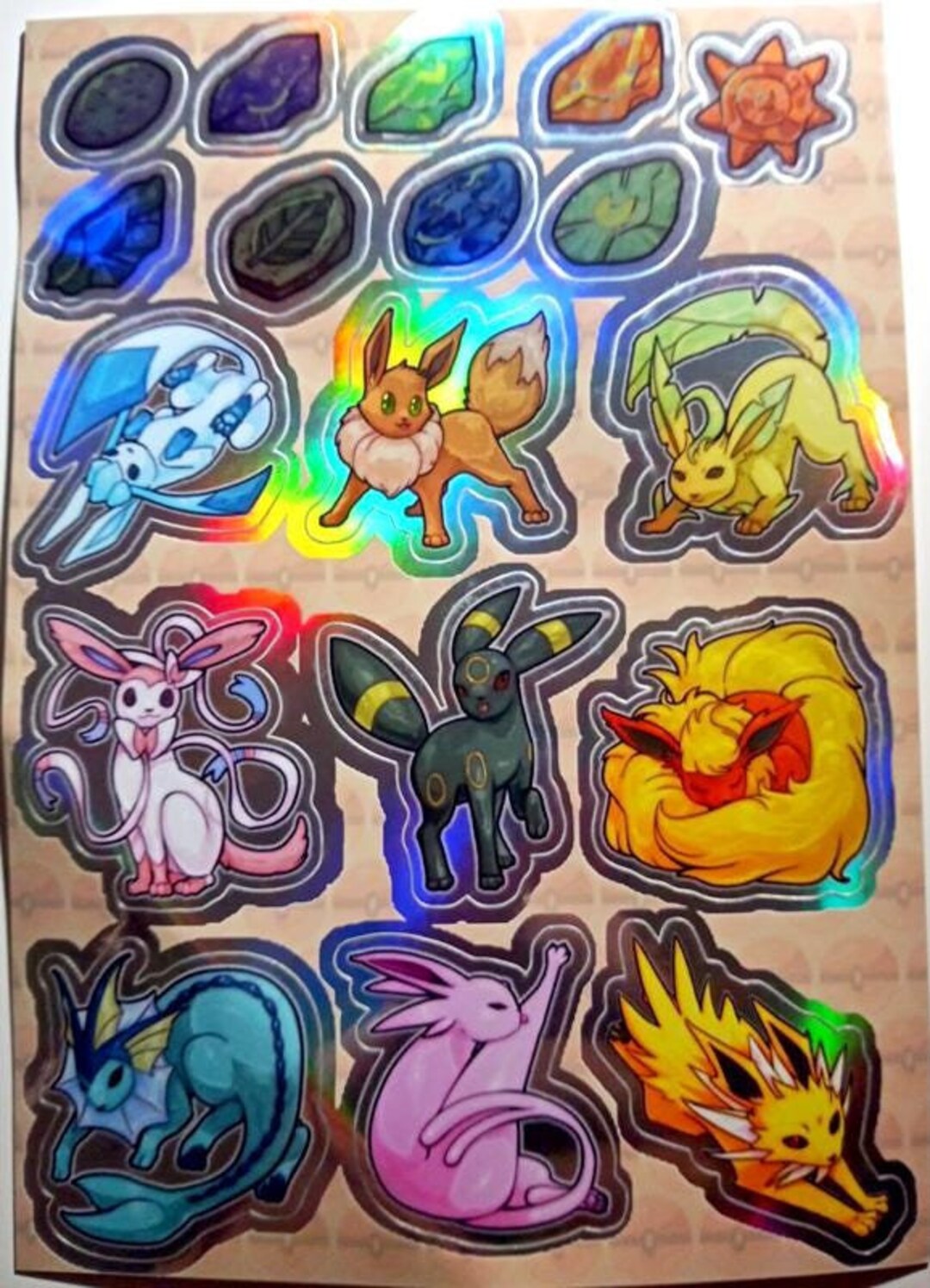 Limited Holo Eeveelution Sticker Sheet - Etsy