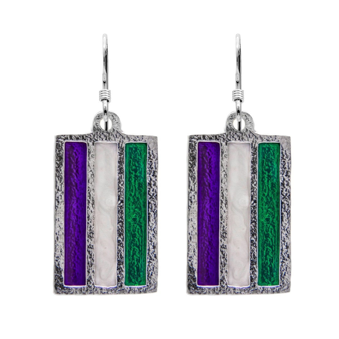 Genderqueer PRIDE Flag Earrings, Sterling Silver Pride Flag Dangles ...