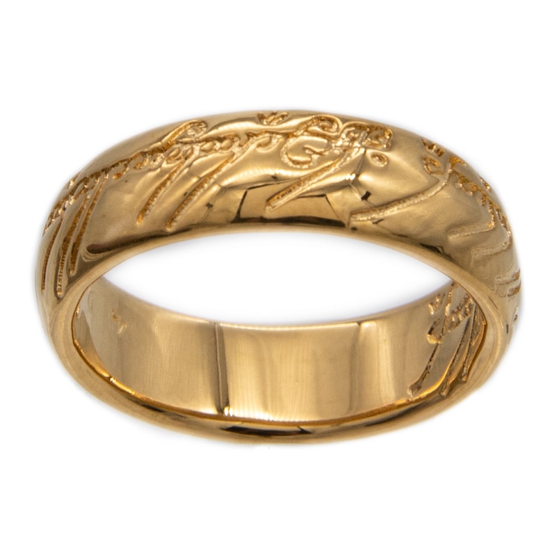 Gollum® Gold the One Ring™ Necklace, 24k Gold Plated Bronze the One ...